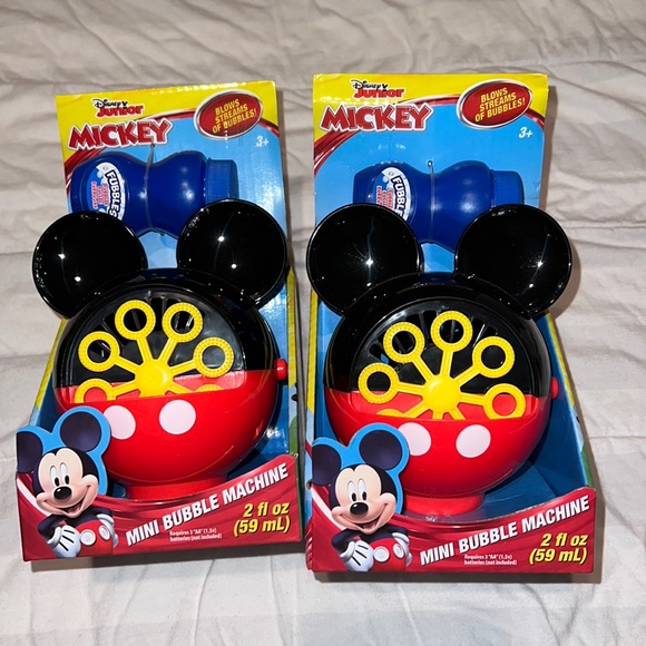 Disney | Toys | Nib 2pc Disney Junior Mickey Mouse Red Bubble Machine ...